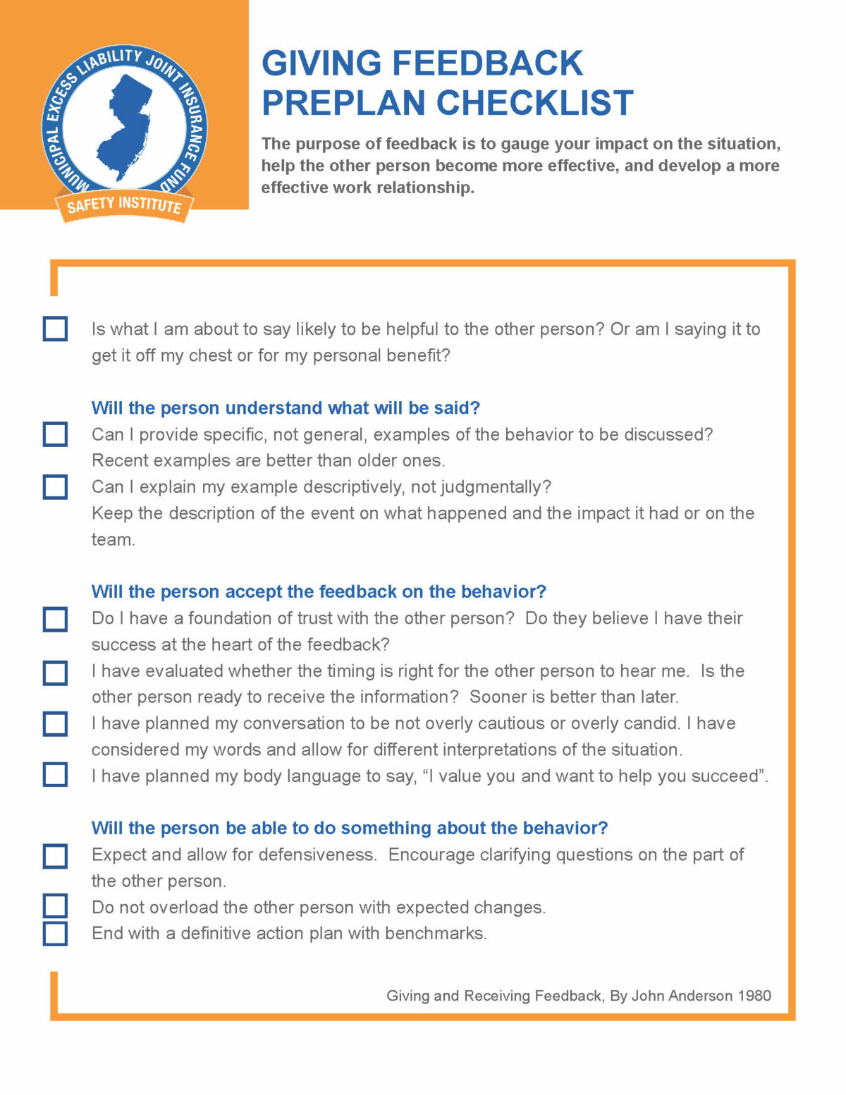 Forms & Checklists – MEL Safety Institute