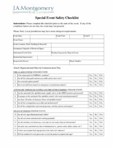 Special Event Safety Checklist – MEL Safety Institute