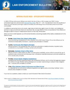 MSI LE Bulletin- National Police Week – Officer Safety Resources May ...