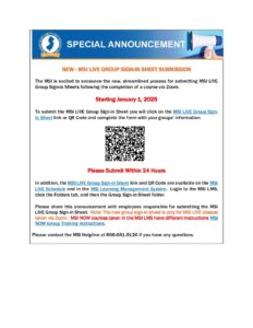 MSI Special Announcement MSI LIVE Group Sign-in Sheet Submission Jan ...